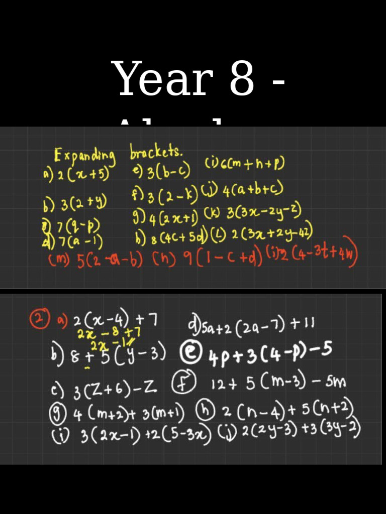 Year 8 Algebra | PDF