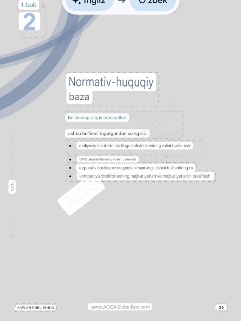 ACCA Uzb{2 Mavzu} | PDF