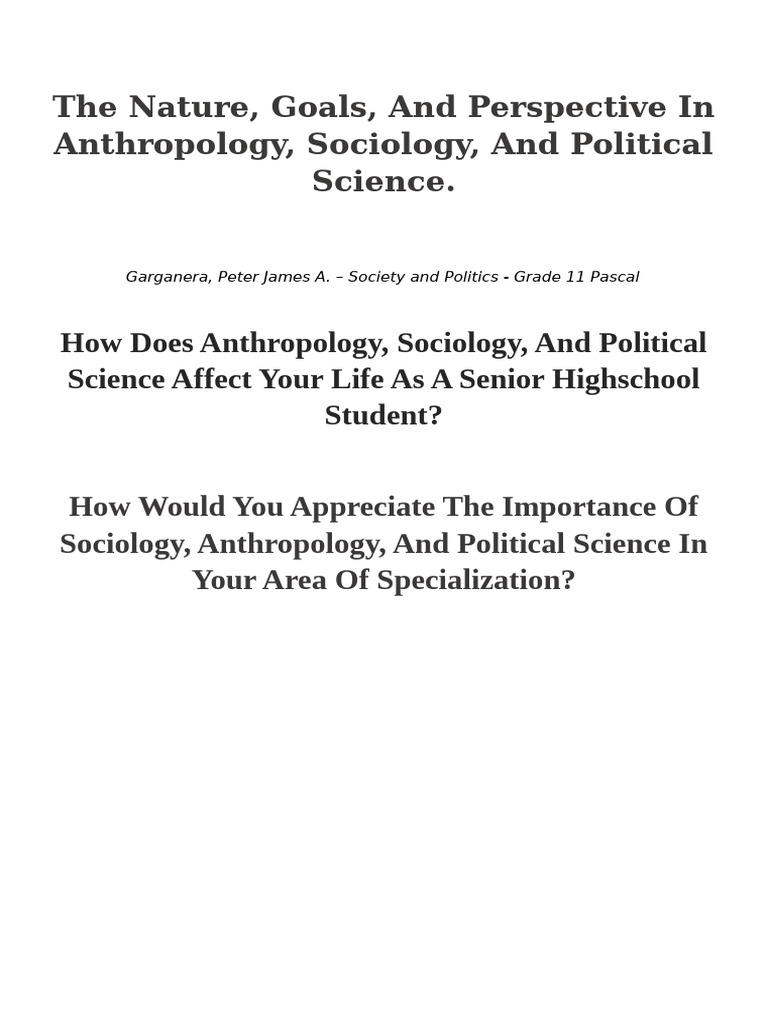 Society and Politics | PDF