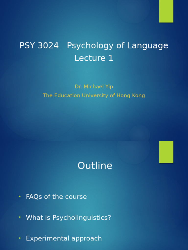 PSY3024 L1 | PDF | Morphology (Linguistics) | Psycholinguistics