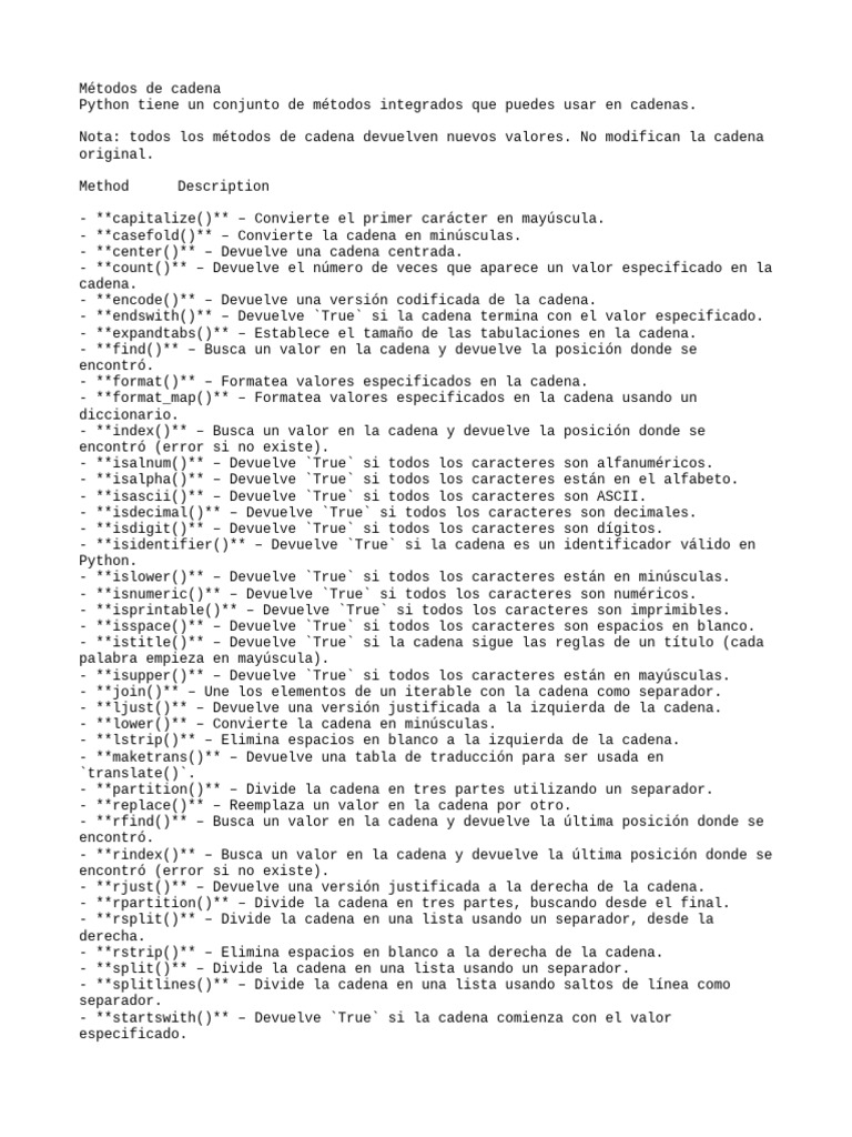 7.metodos de Cadena | PDF | Ascii | Notación