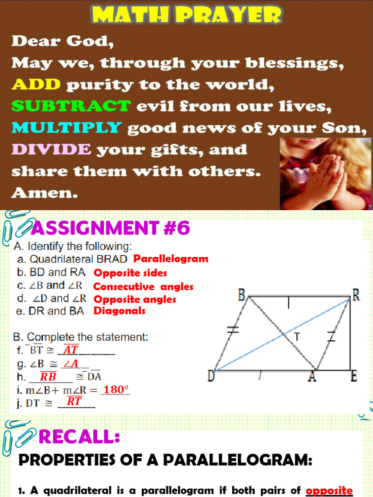 Q3 LESSON 13 - Properties of Special Parallelograms | PDF | Rectangle ...