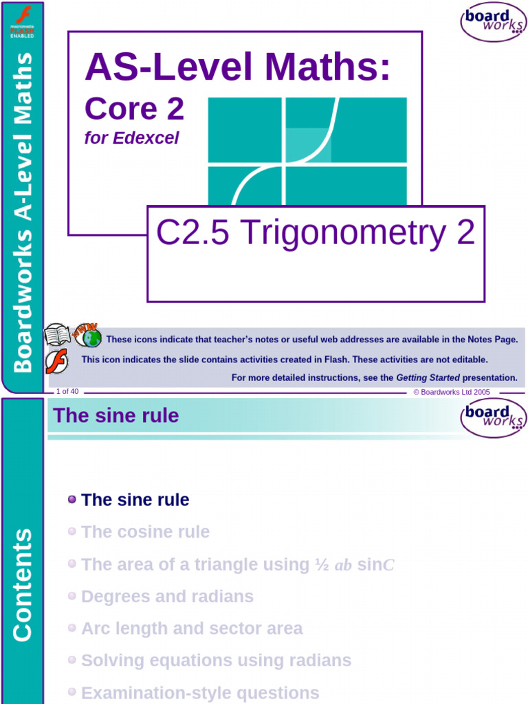 AS-Level Maths: Trigonometry | PDF | Circle | Angle
