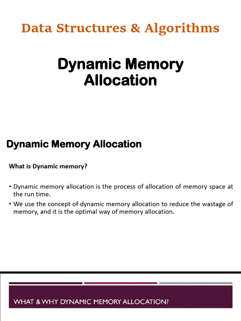 DSA5 - Dynamic Memory Allocation | PDF