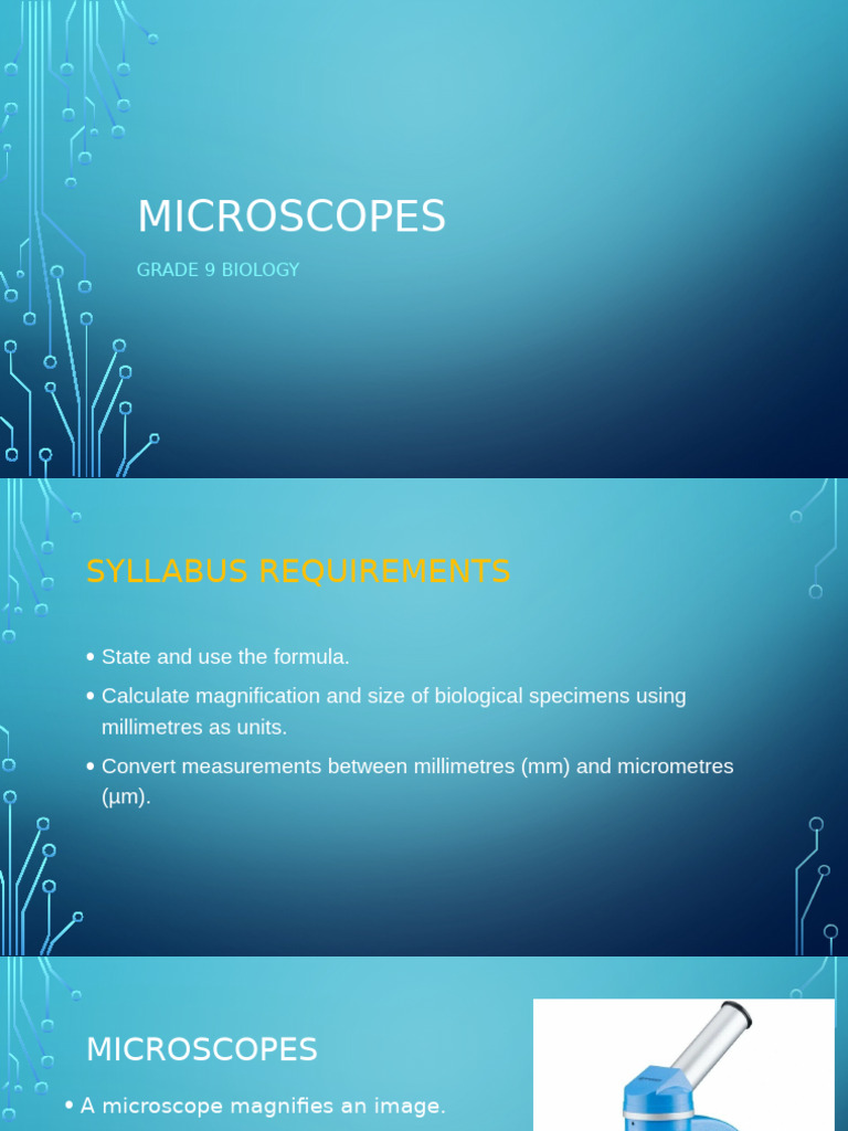 Microscope Calculations and Conversions | PDF