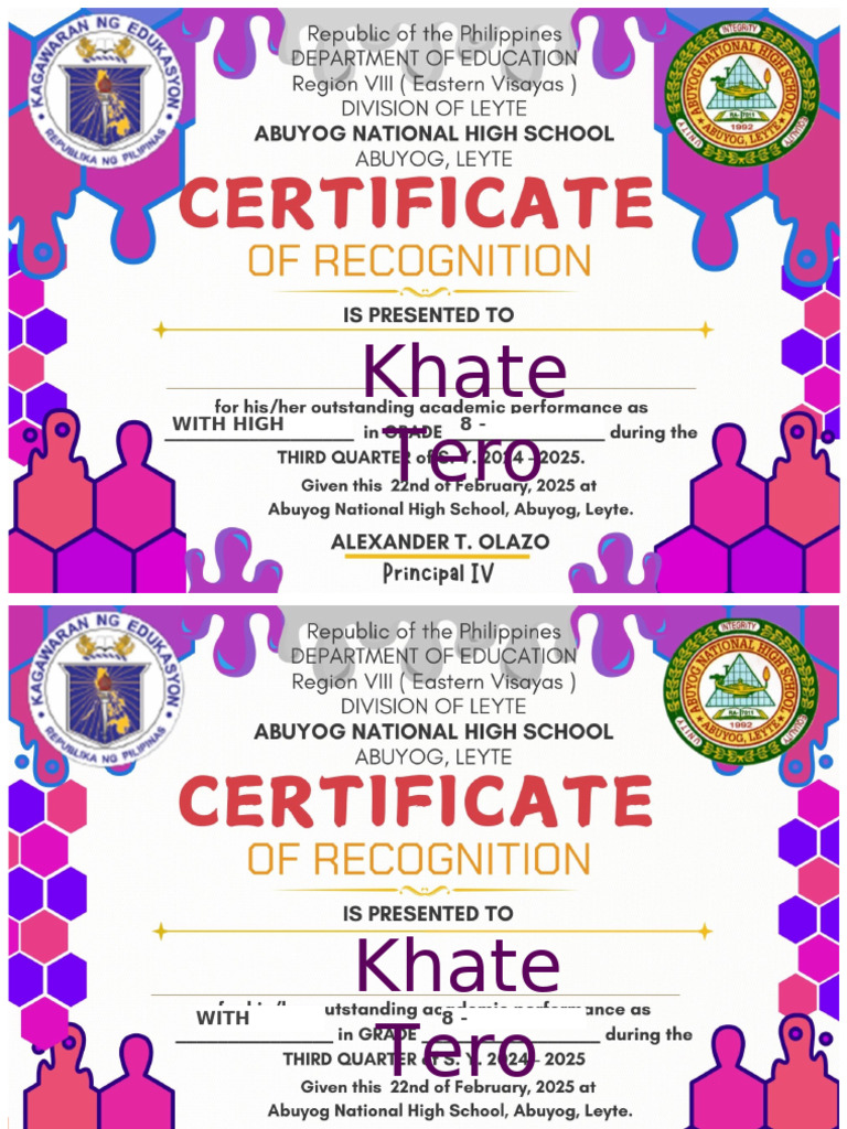 3rd Quarter Certificates - To Be Sent | PDF