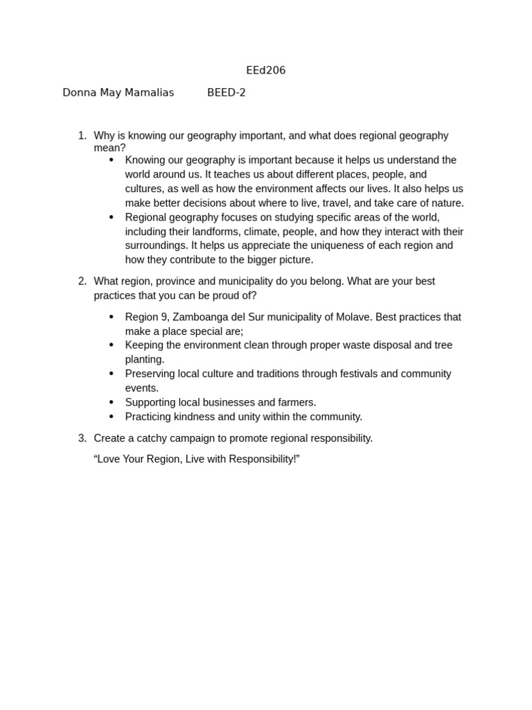 Importance of Regional Geography Awareness | PDF