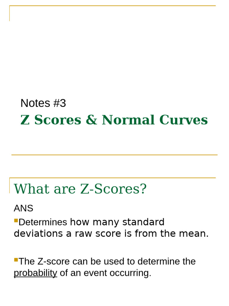 Z Scores and Normal Curve | PDF