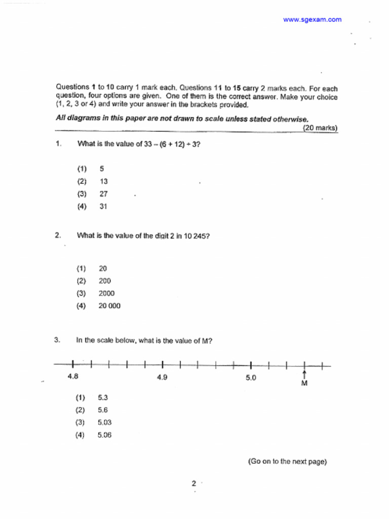 [Clean] 2023-P5-Maths-End Of Year Exam-Rosyth | PDF