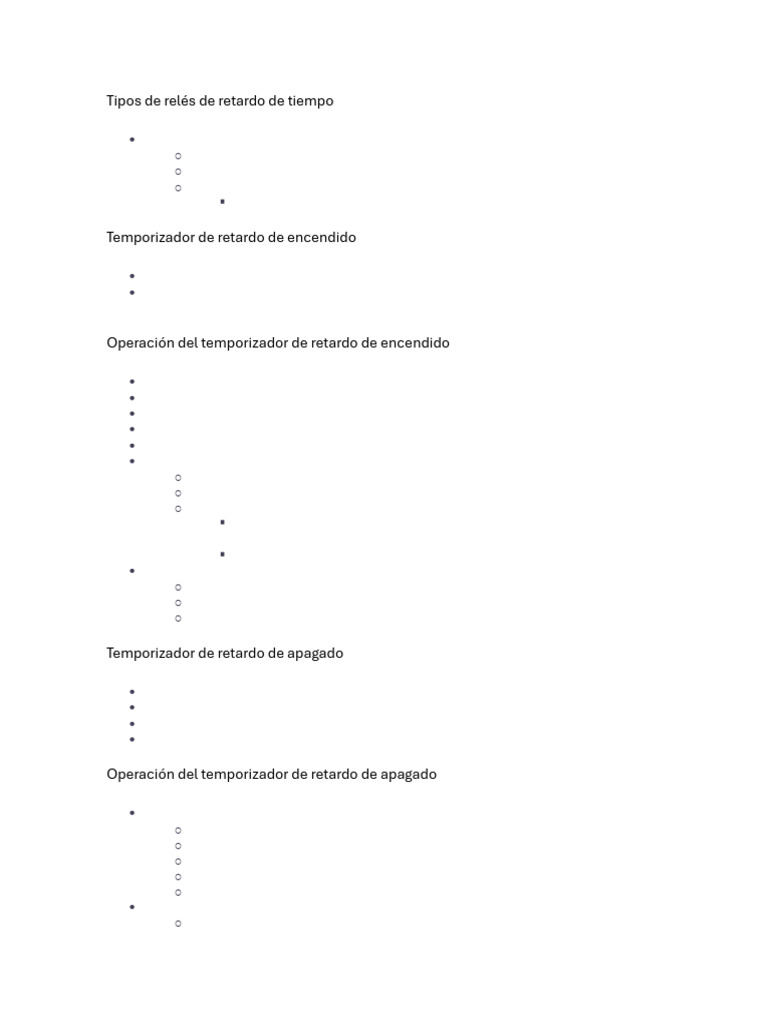 Relés de Retardo: Tipos y Funcionamiento | PDF | Cambiar | Relé
