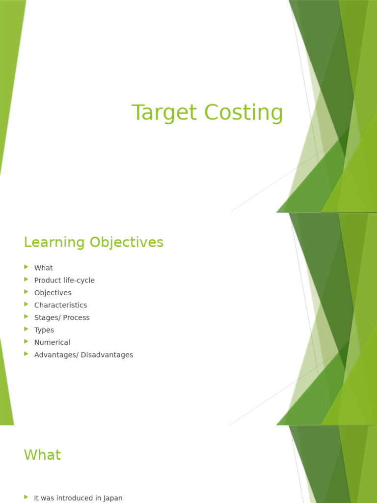 Target Costing | PDF | Profit (Economics) | Prices