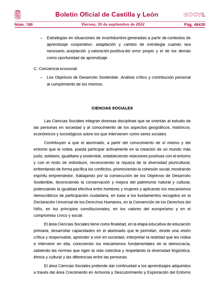 BOCYL - PRIMARIA - CCSS | PDF | Evaluación | Aprendizaje