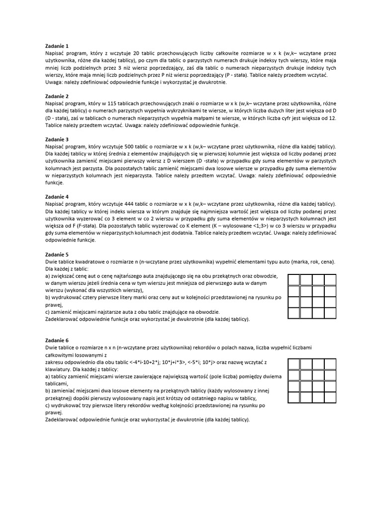ZAPI - Przykladowe Zadania Na Sprawdzian 3 | PDF