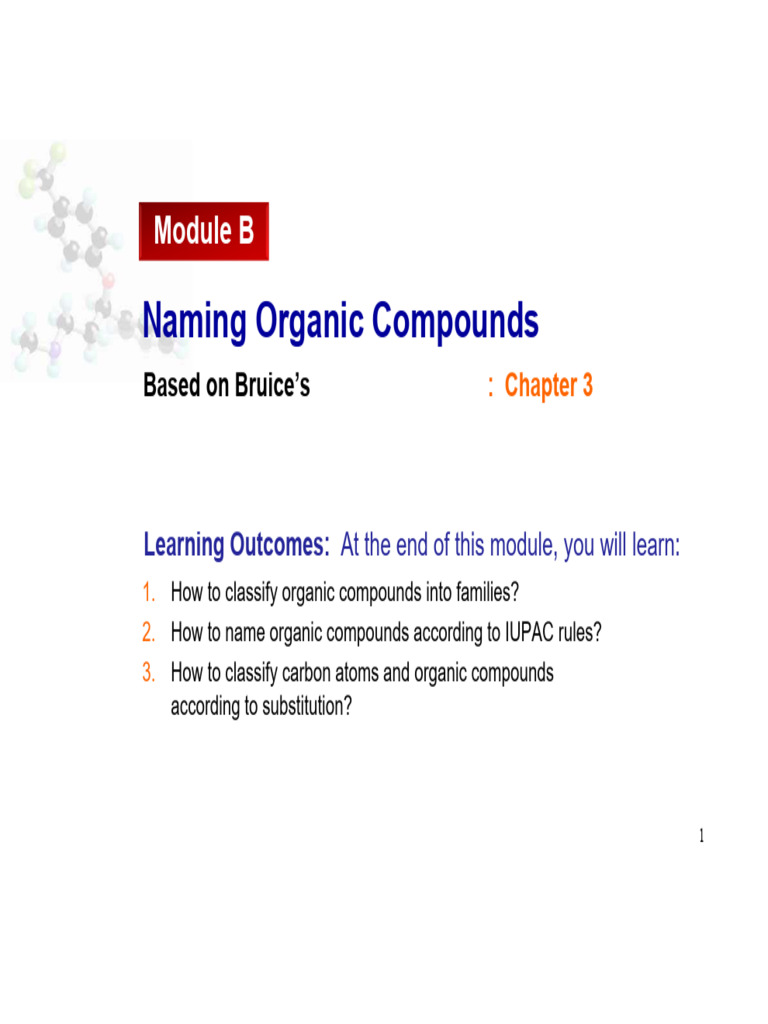 CHPB：Intro：Naming Organic Compounds | PDF | Functional Group | Amine