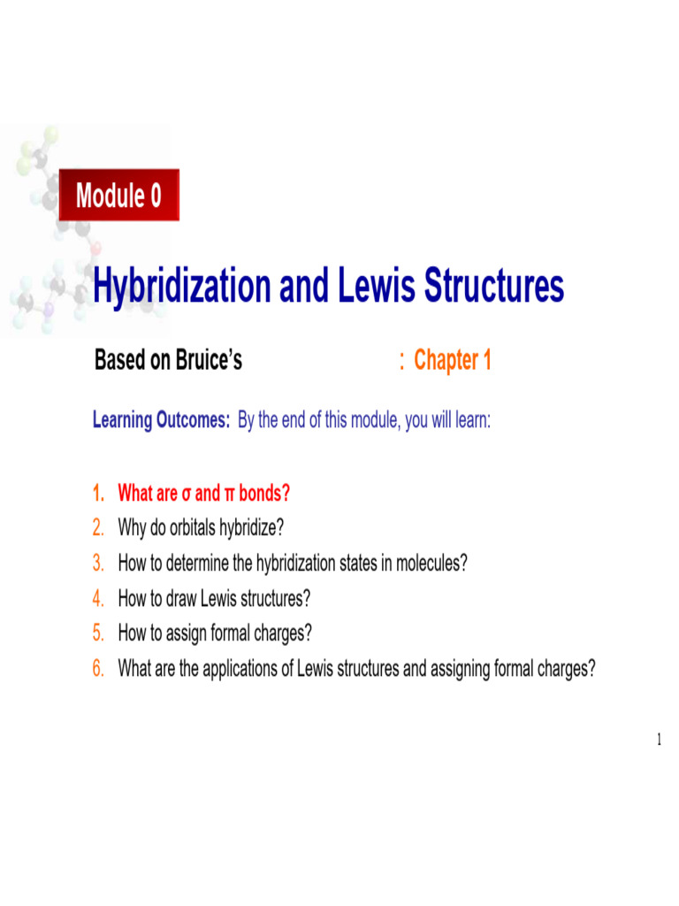 CHP0-Hybridization and Lewis Structures | PDF | Molecular Orbital ...