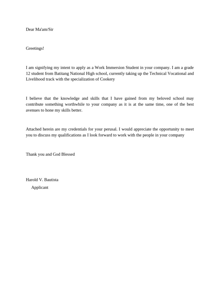 12 TVL Application Letter | PDF