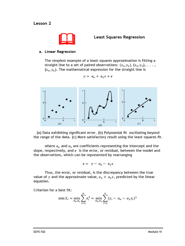 EEPC102 Module - 6 Lesson 2 | PDF | Errors And Residuals | Regression Analysis