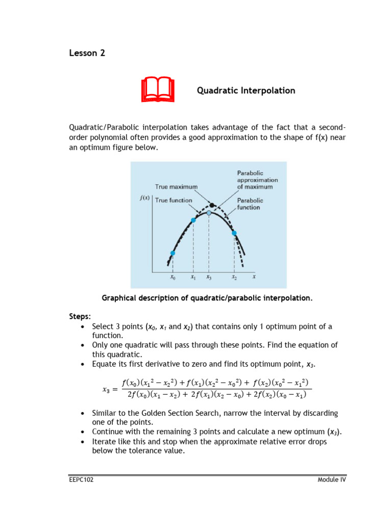 EEPC102 Module 4 Lesson 2 | PDF | Interpolation | Algebra