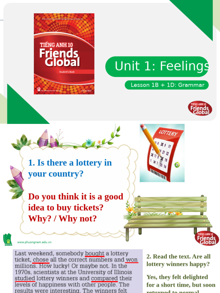 Tiếng Anh 10 Friends Global - ppt - unit 1 - lesson 1b | PDF | Grammatical Tense | Linguistic ...