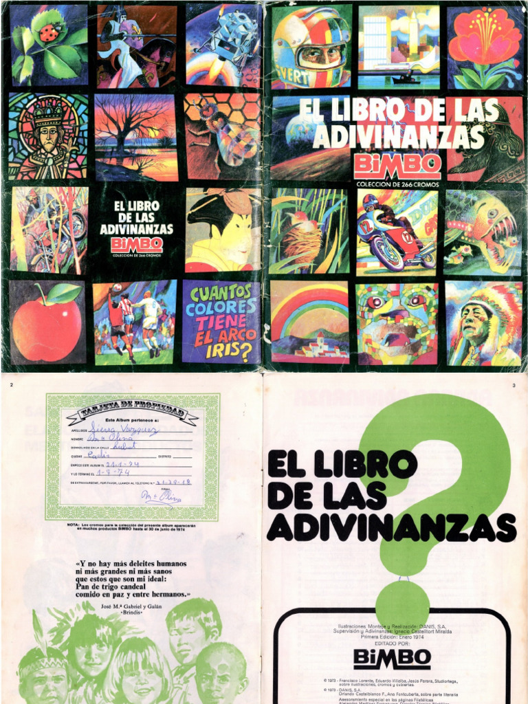 Álbum de Cromos - El Libro de Las Adivinanzas 1 | PDF