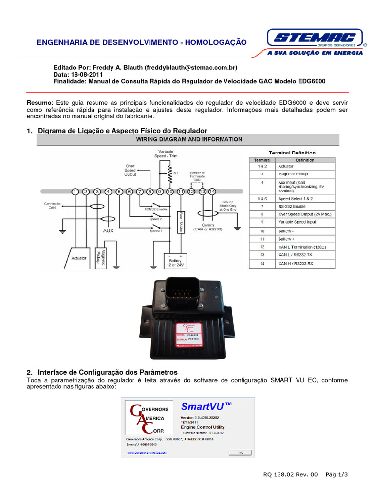Guia Rápido Regulador EDG6000 | PDF