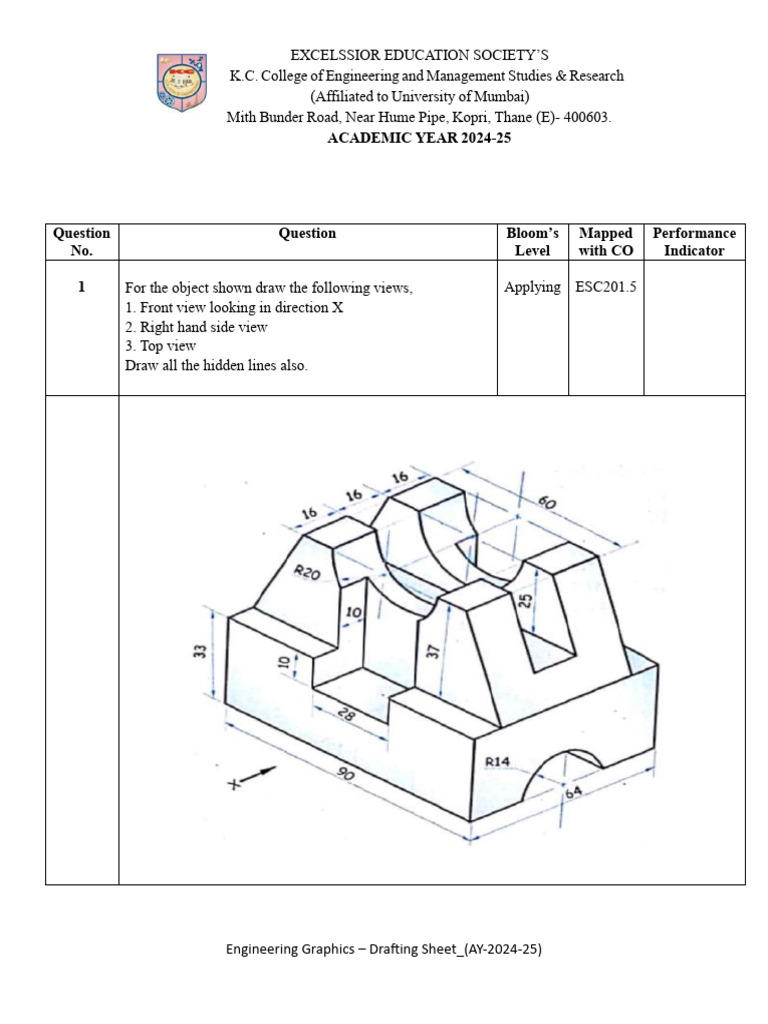 Orthographic Projections (without section) | PDF | Graphics | 3 D ...