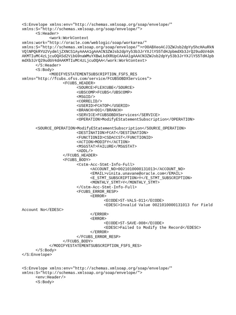 Modify E-Statement Subscription Errors | PDF