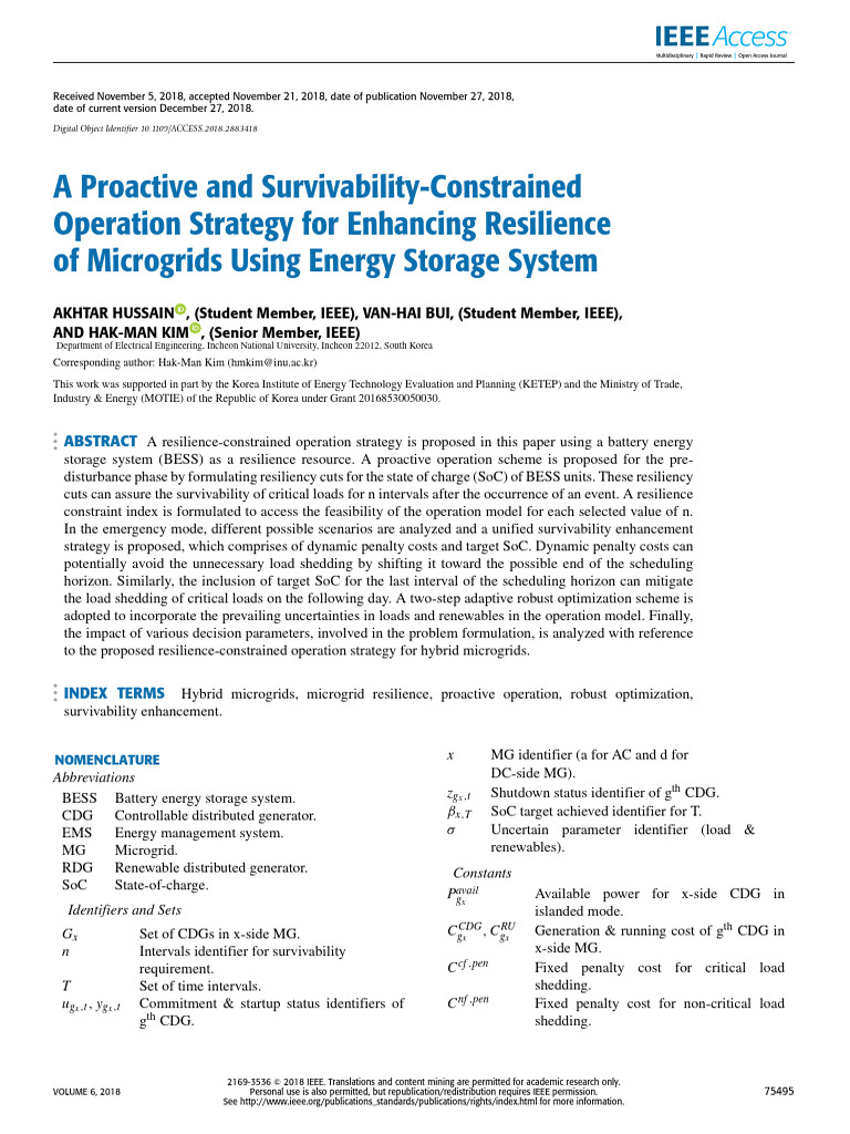 A Proactive and Survivability-Constrained Operation Strategy For Enhancing Resilience of ...