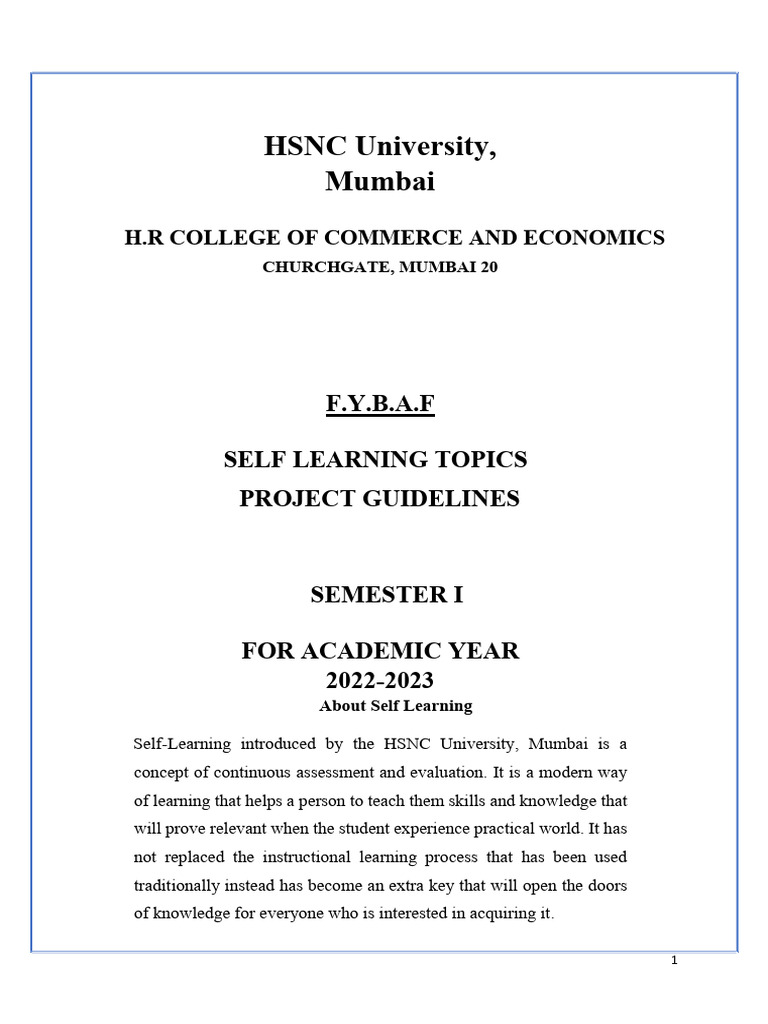 Fybaf Internal Assessment Noticee | PDF | Learning | Microsoft Power Point