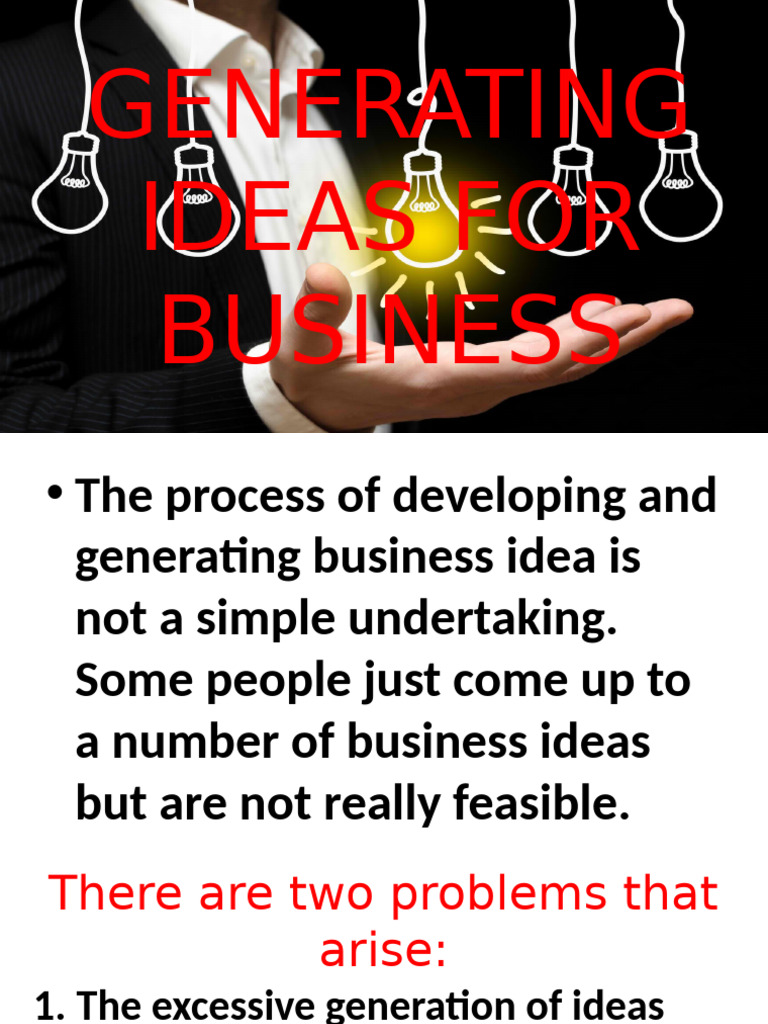 Generating Ideas For Business | PDF | Economies