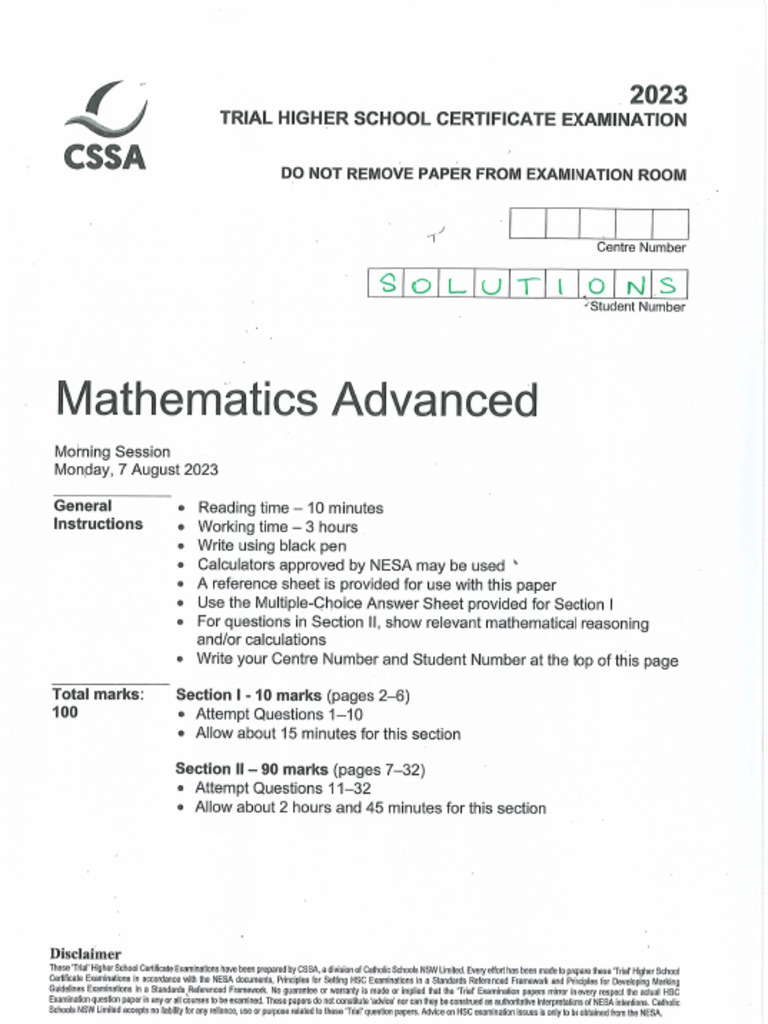 CSSA 2023 Solutions | PDF
