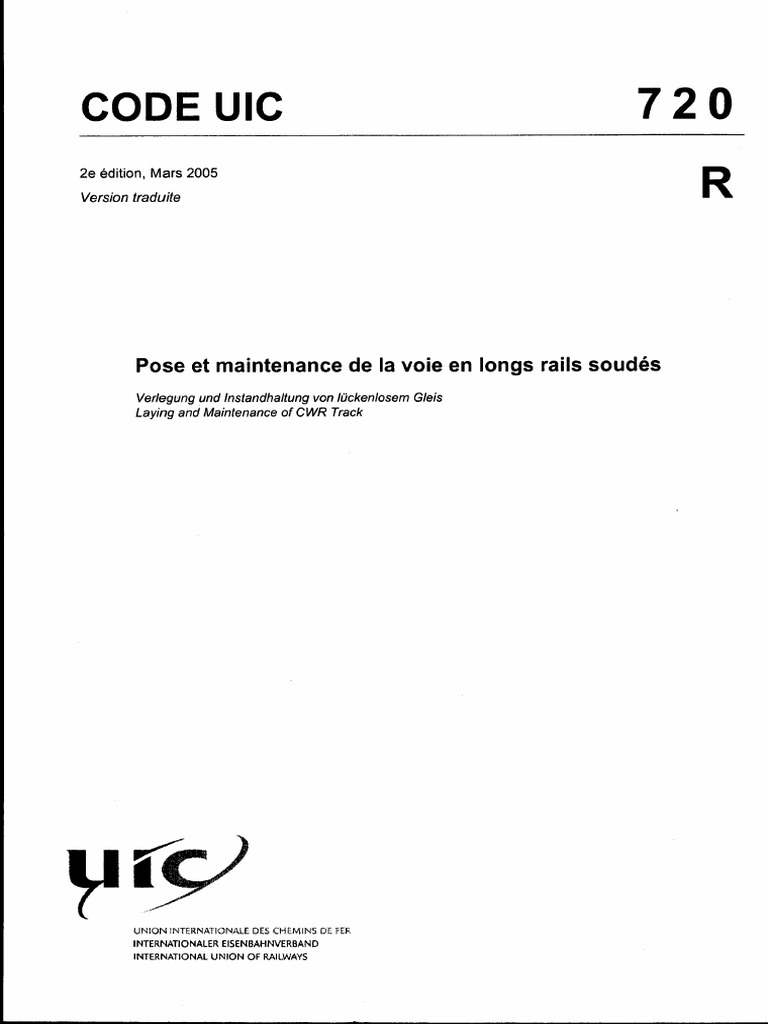 UIC720fr - 305 Pose Et Maintenance de La Voie en LRS | PDF