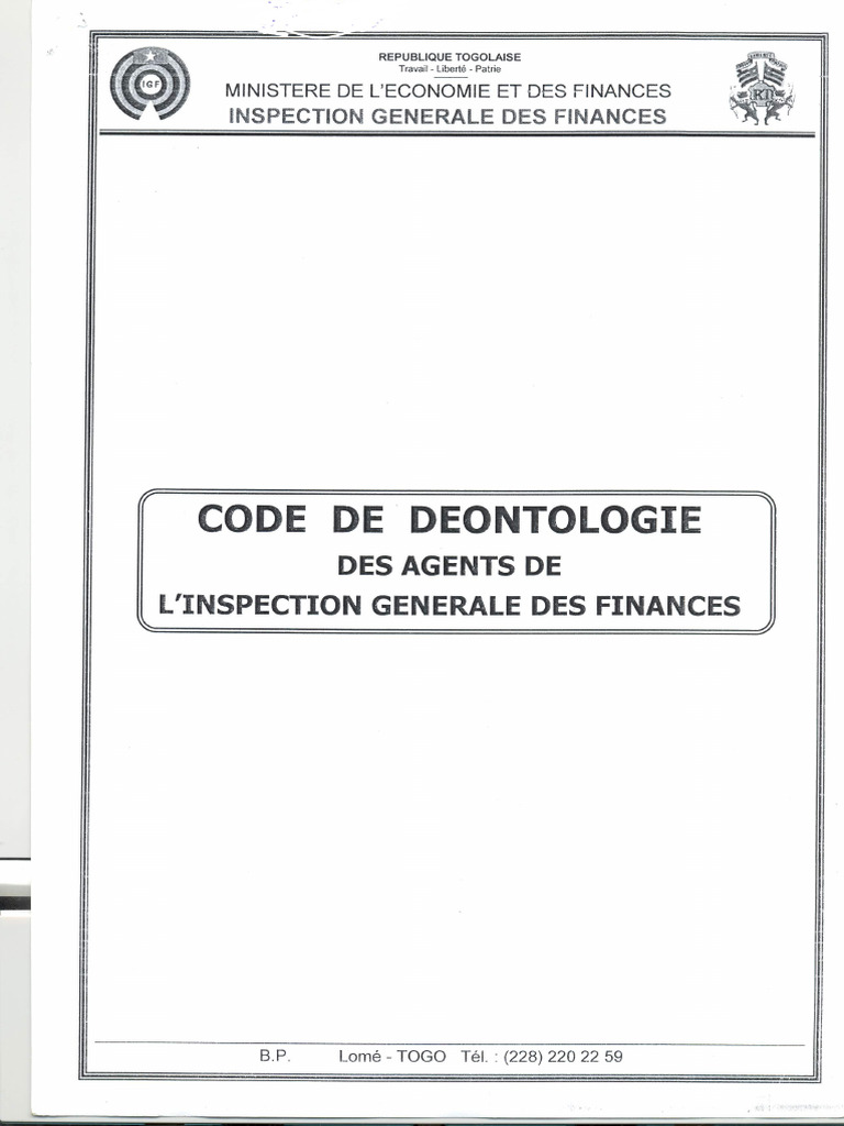 Code de Deontologie Des Agents de Ligf | PDF