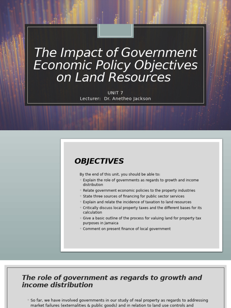 Government Policies and Land Resources Impact | PDF | Taxes | Fiscal Policy