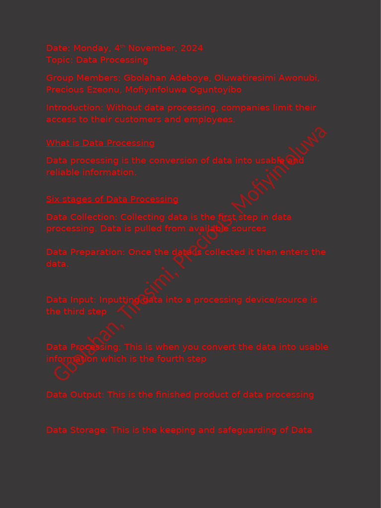 Data Processing | PDF