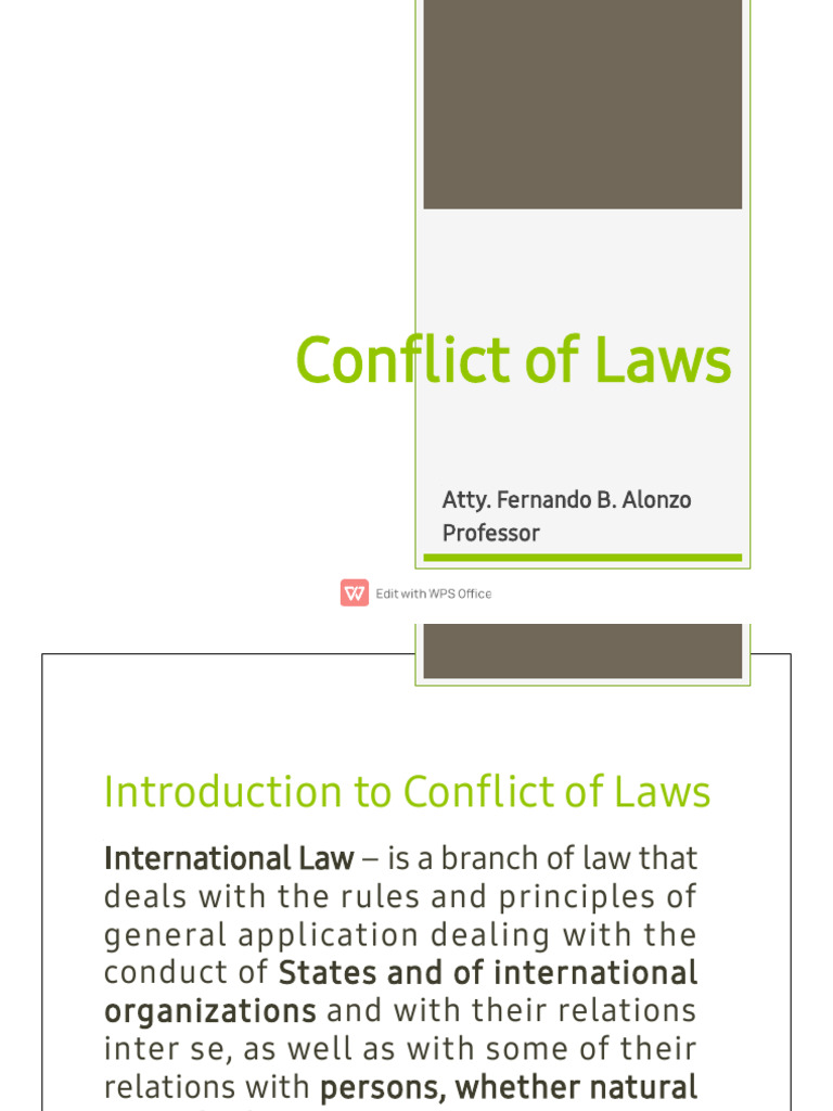 Understanding Conflict of Laws Principles | PDF | Choice Of Law | Civil ...