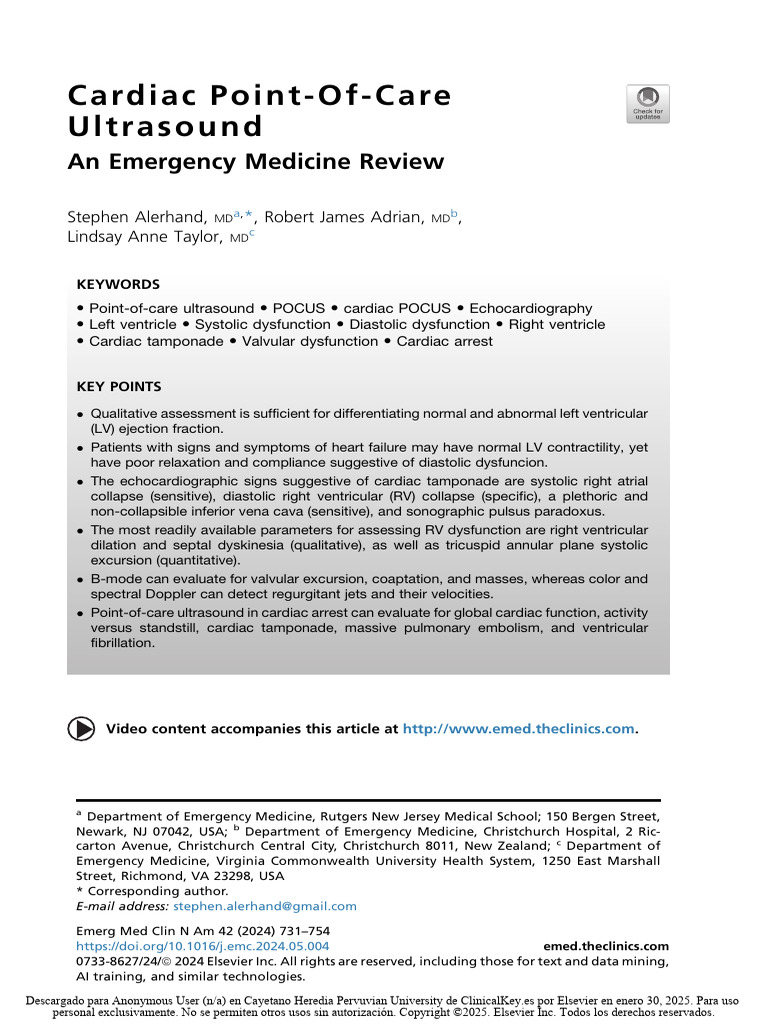Cardiac Point of Care Ultrasound | PDF | Echocardiography | Heart