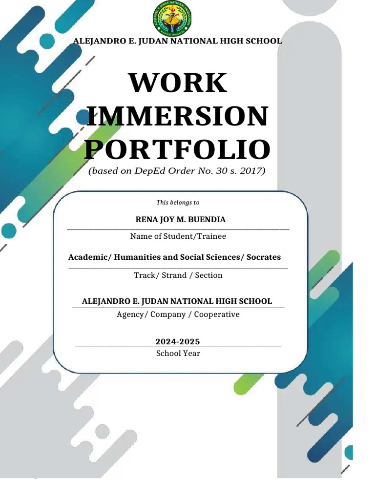 Work Immersion Portfolio | PDF | Social Psychology | Learning