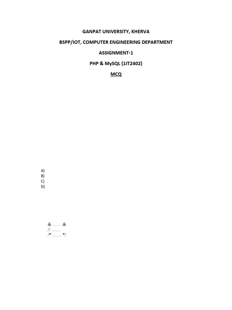 PHP Assignmnet-1 | PDF