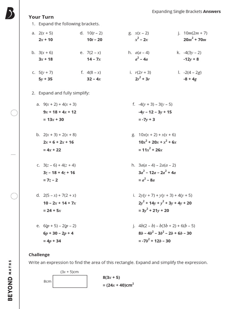 KS3 Maths: Expanding Brackets | PDF