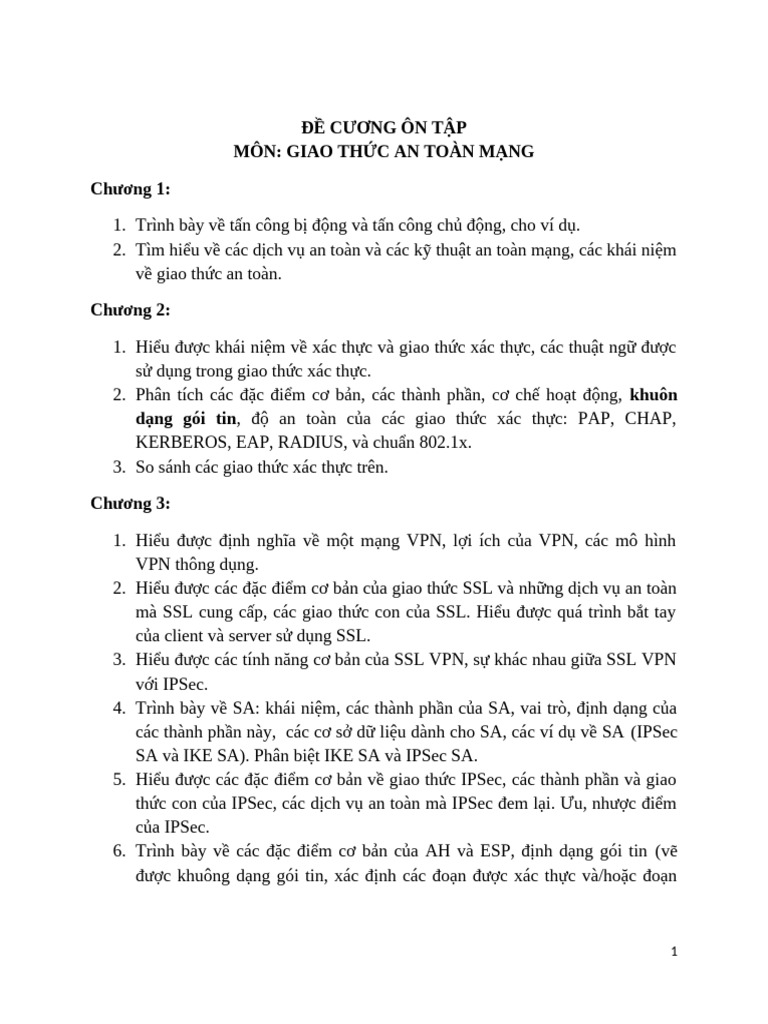 DE CUONG ON TAP - GTATM - Gui SV | PDF