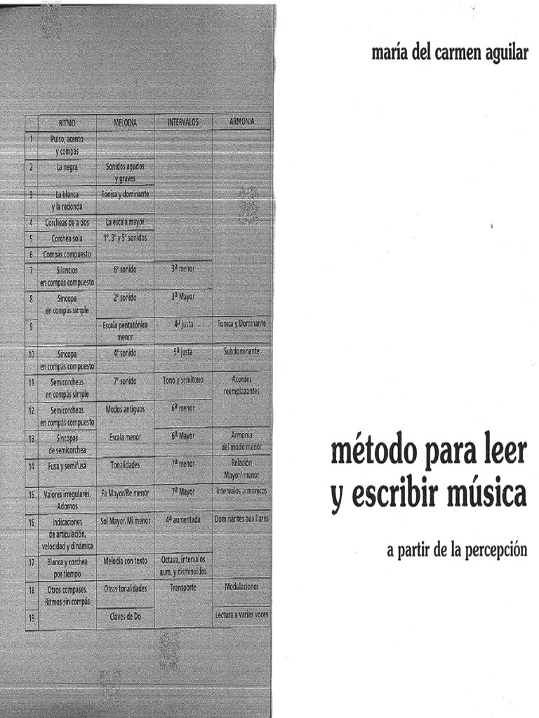 Método para Leer y Escribir Música - María Del Carmen Aguilar | PDF