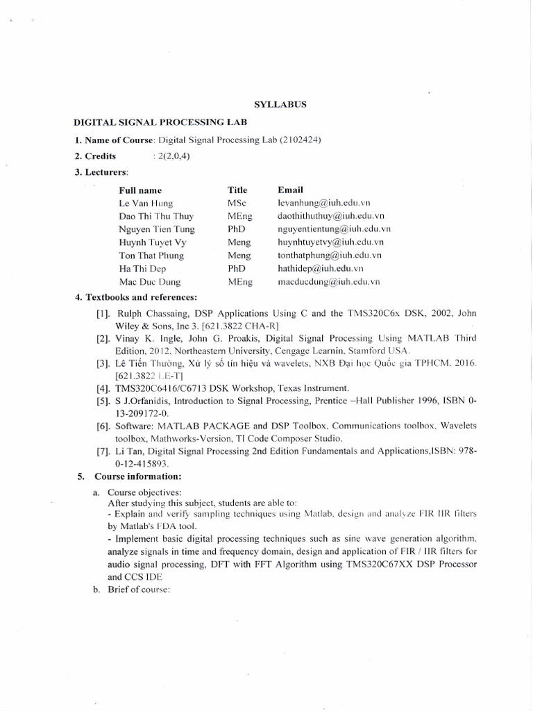 Digital Signal Processing Lab (2102424) | PDF | Signal Processing ...
