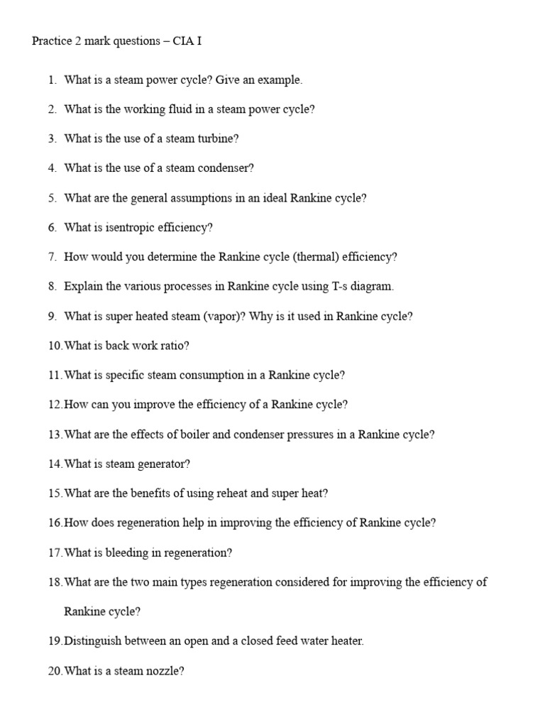 Practice 2 Mark Questions - CIA I | PDF