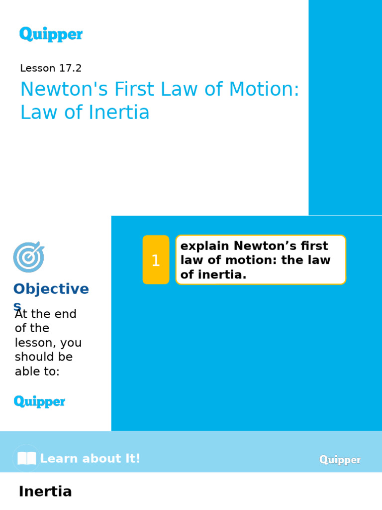 Physical Science SHS 17.2 Newtons First Law of Motion Law of Inertia ...