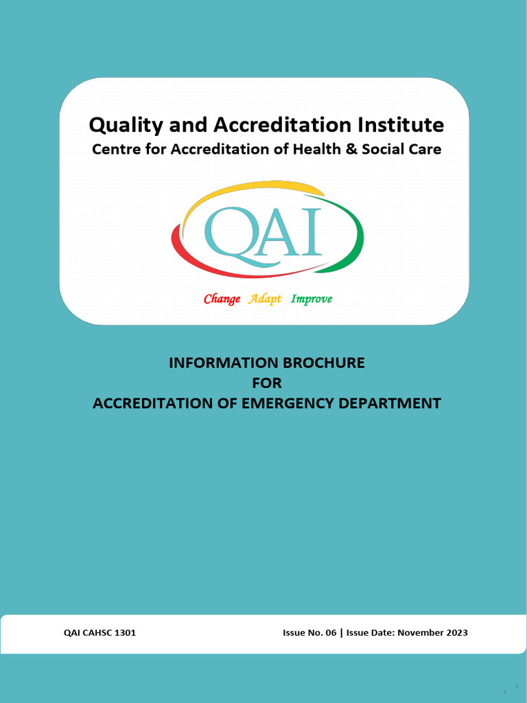 Emergency Department Accreditation Guide | PDF | Health Care