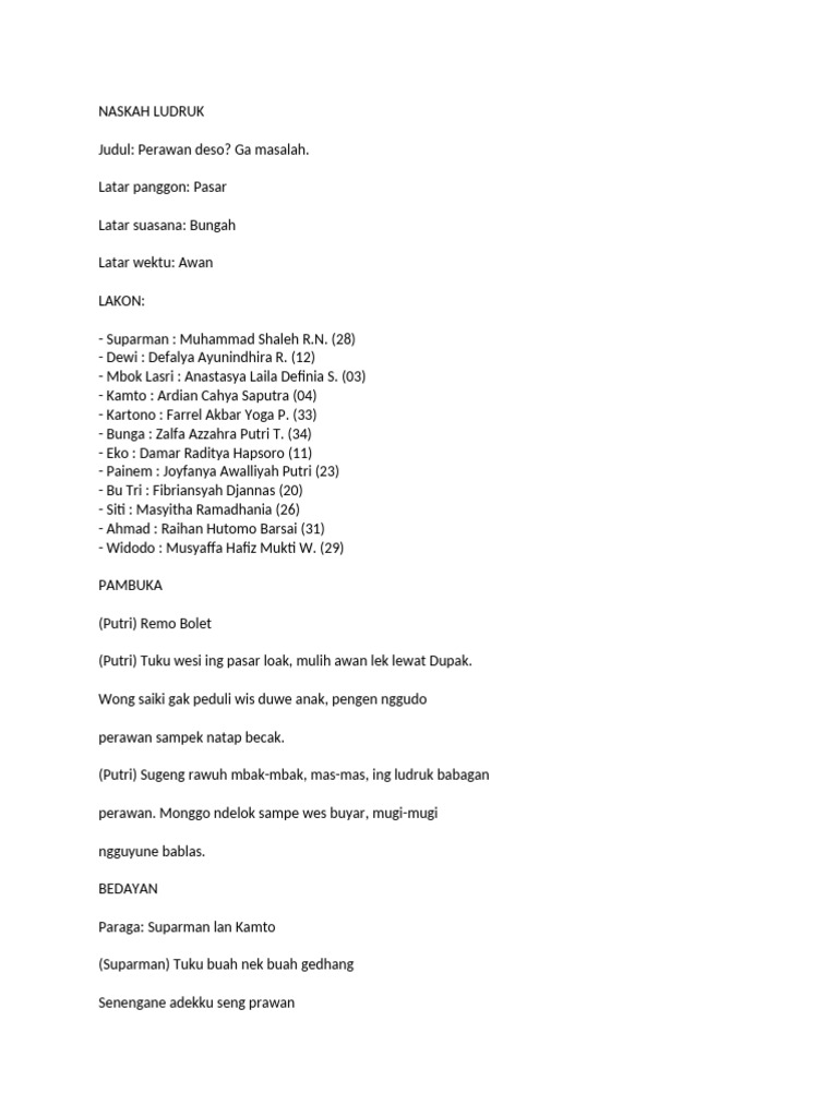 Naskah Ludruk | PDF