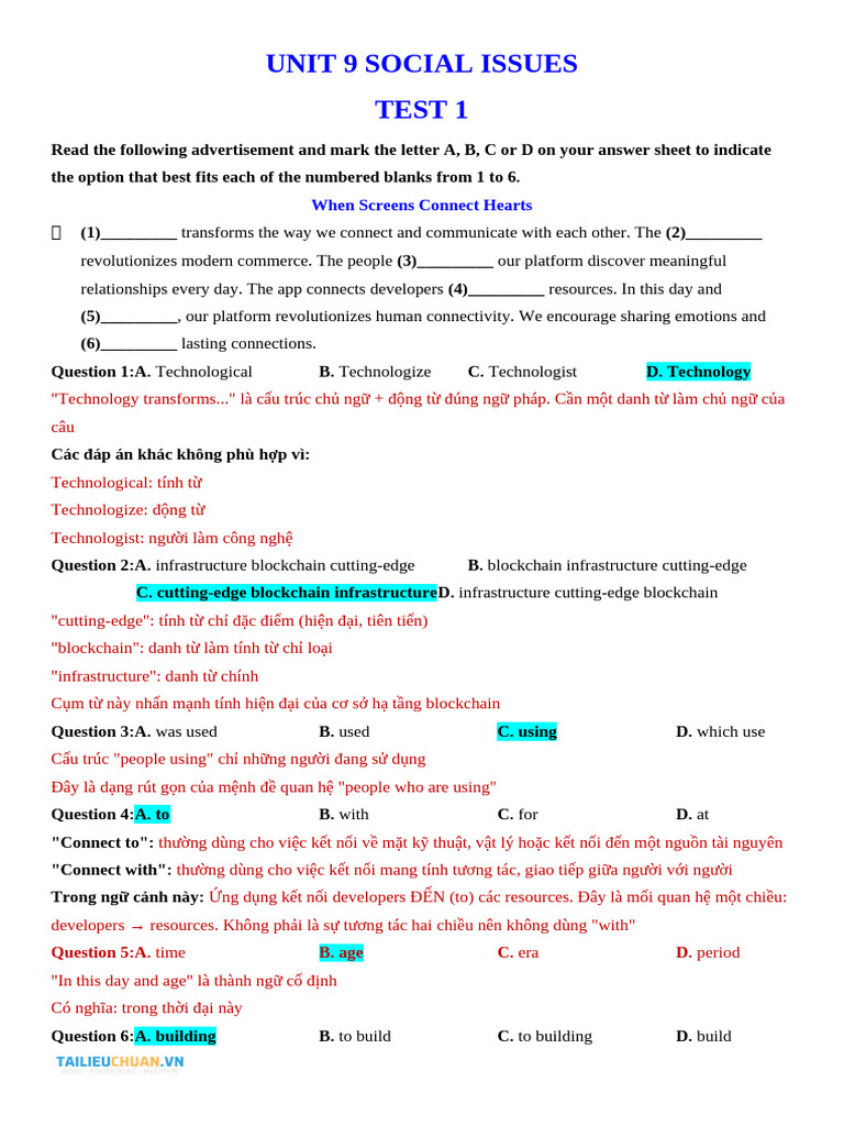 Unit 9 Grade 11 Test 1 Key | PDF