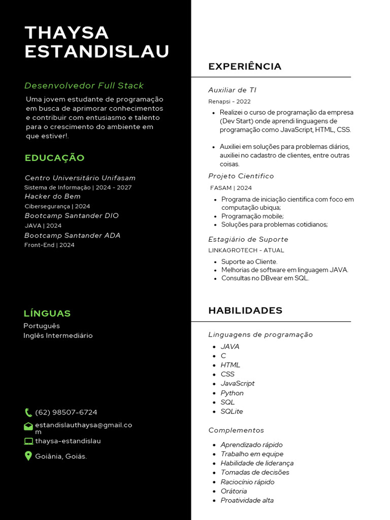 Curriculo Dev - Atualizado | PDF | Linguagem de programação ...