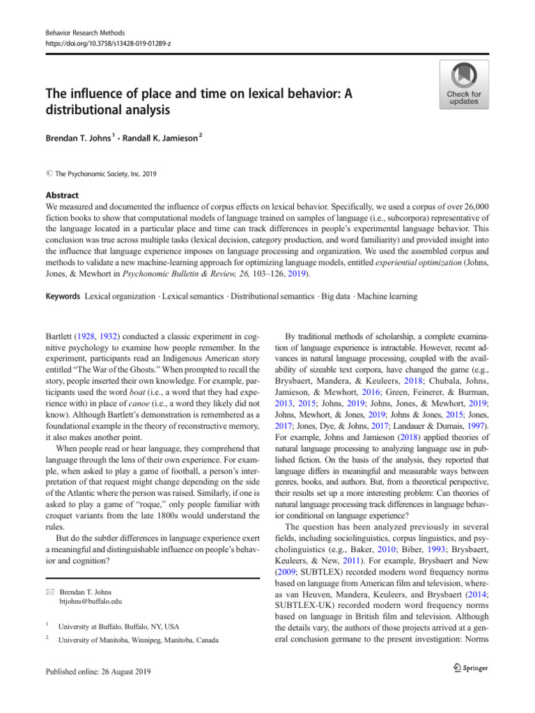 The Influence of Place and Time | PDF | Lexicon | Machine Learning